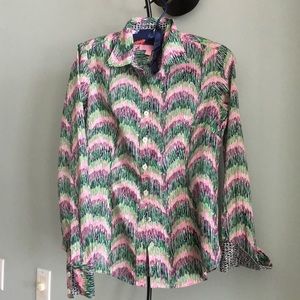 Lilly Pulitzer | Tops | Lilly Pulitzermulticurves Buttondown Shirt ...